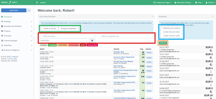 Your TrekkSoft Dashboard